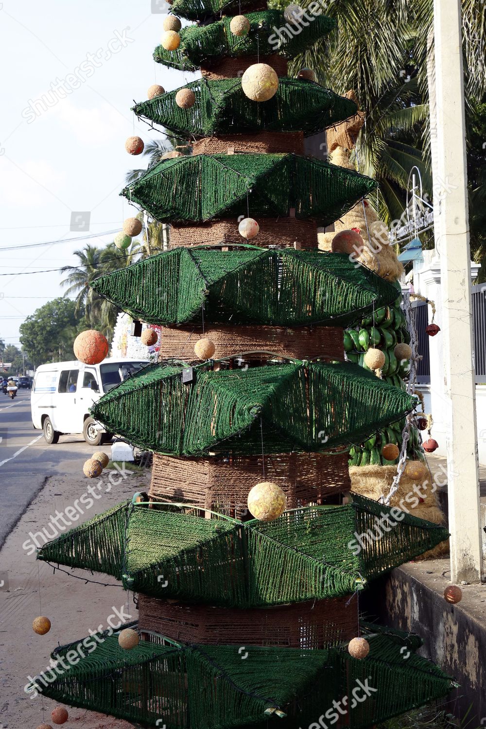 Christmas Tree Made Coloured Coir Rope Editorial Stock Photo - Stock ...