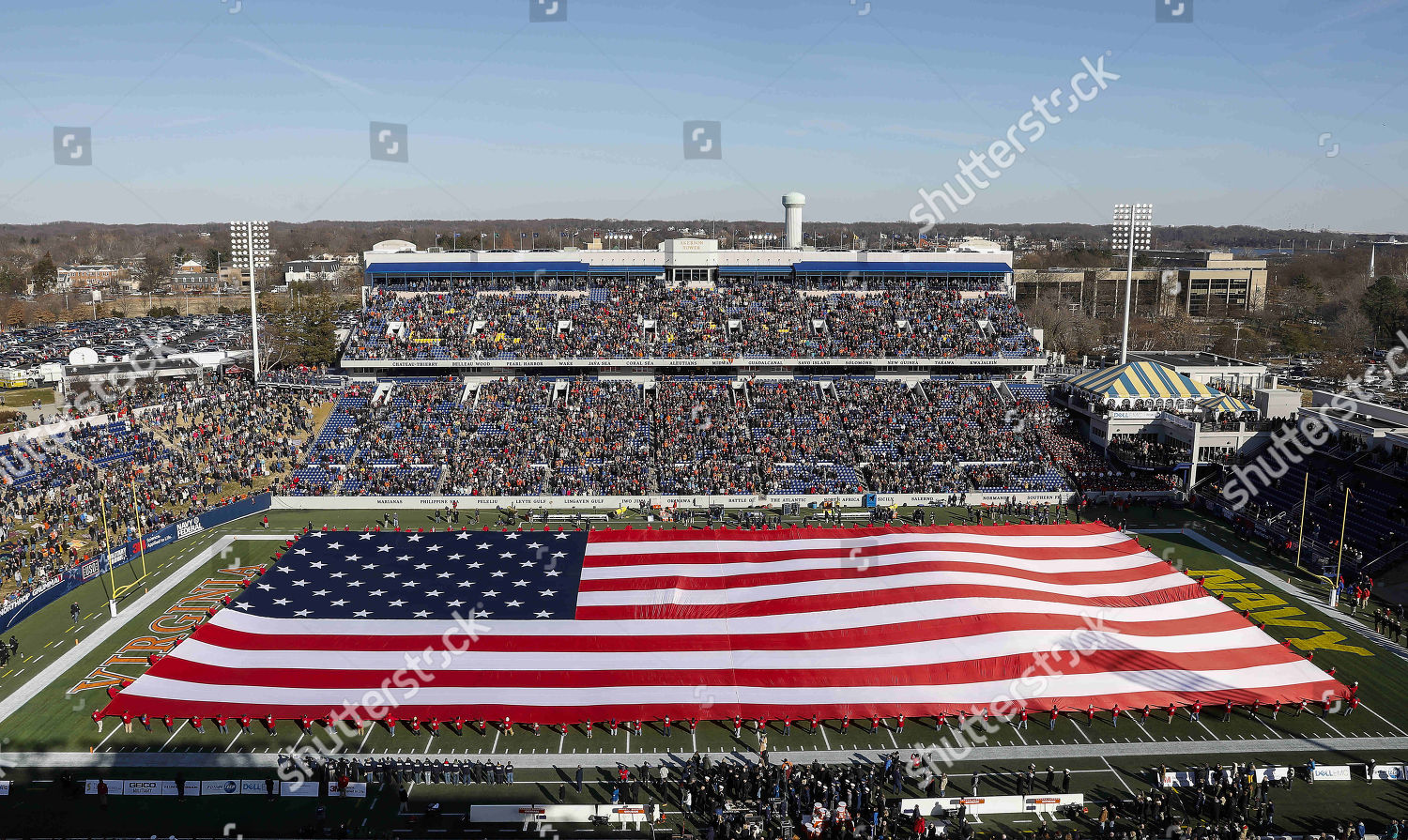 Large American Flag Covers Field Before Editorial Stock Photo - Stock ...