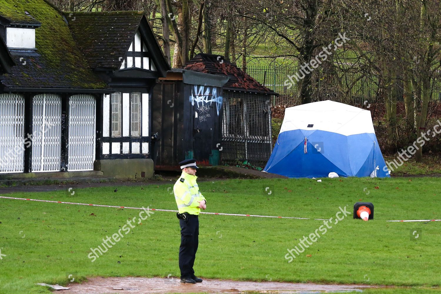 Police Officer Guards Police Tent That Editorial Stock Photo - Stock ...
