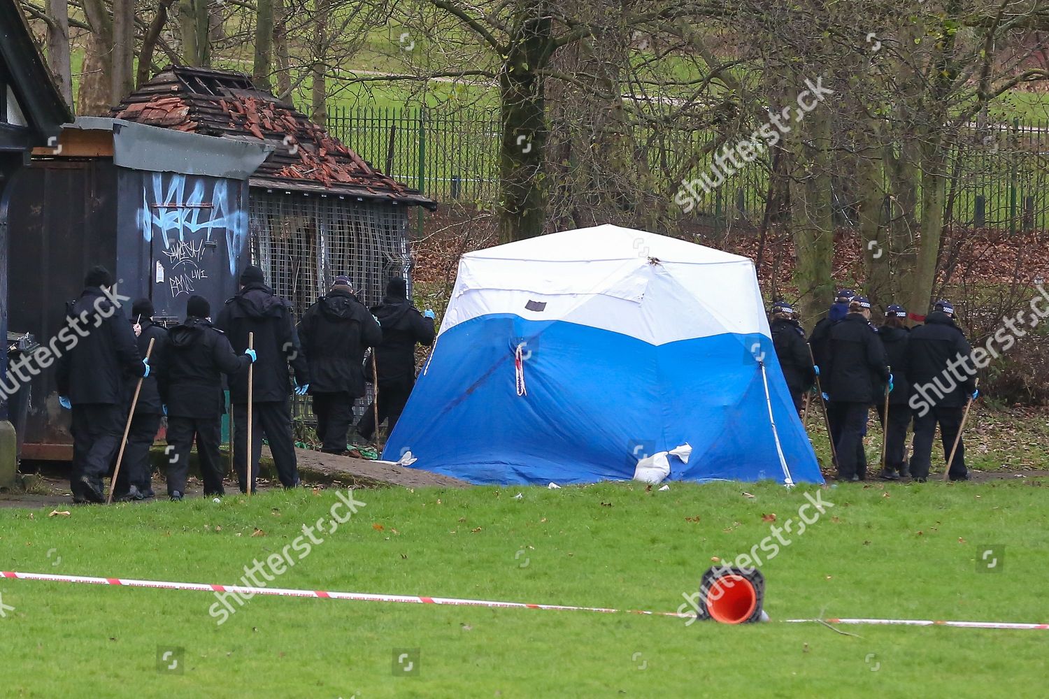 Police Officers Continue Their Investigation Into Editorial Stock Photo ...