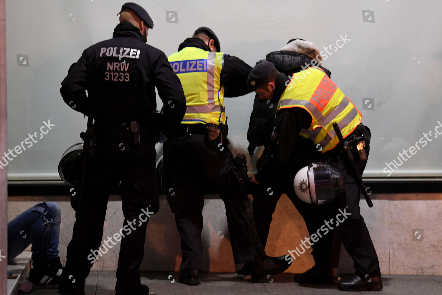 German Police Officers Frisk Man Front Editorial Stock Photo - Stock ...