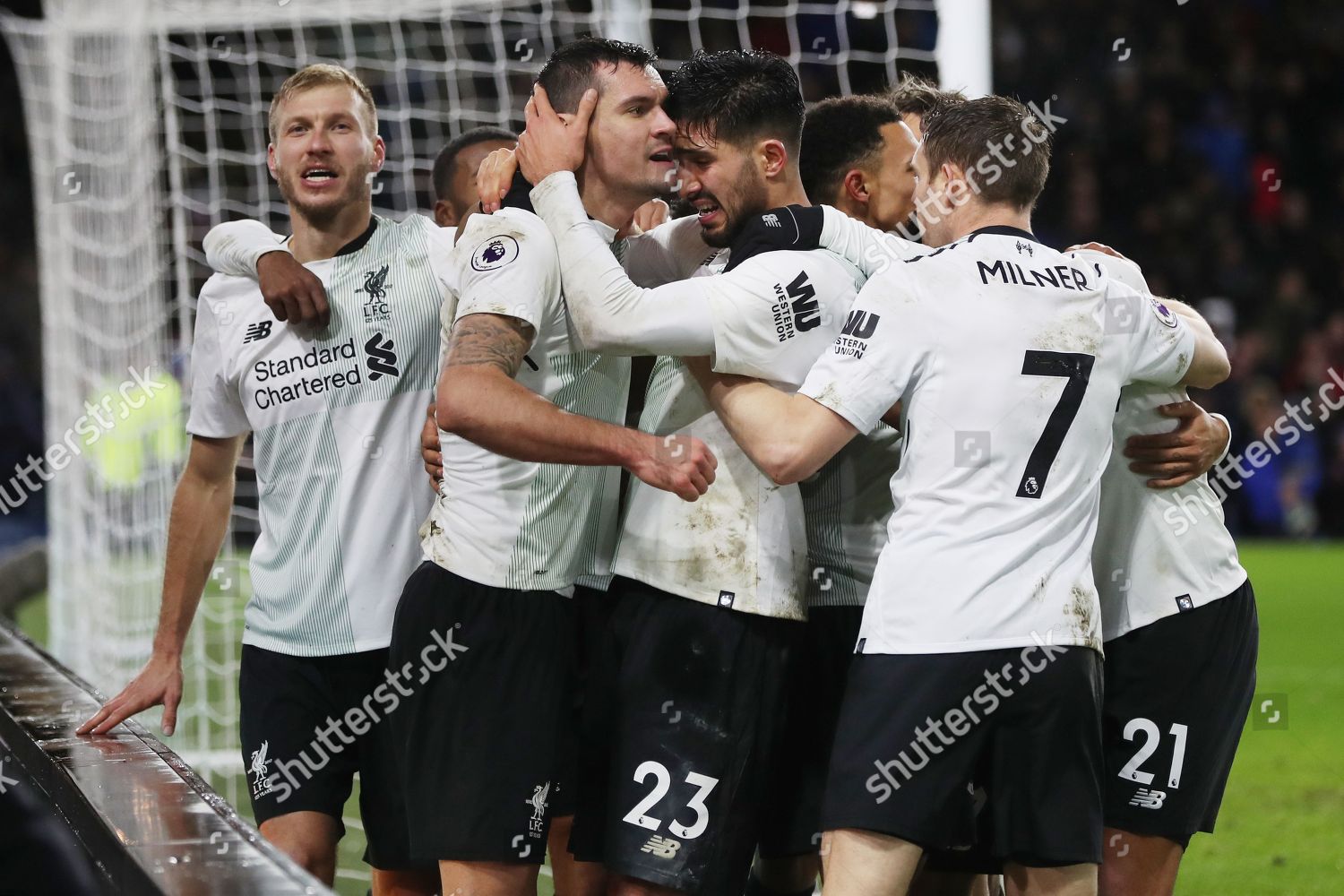 Ragnar Klavan Liverpool Celebrates Team Mates Editorial Stock Photo ...