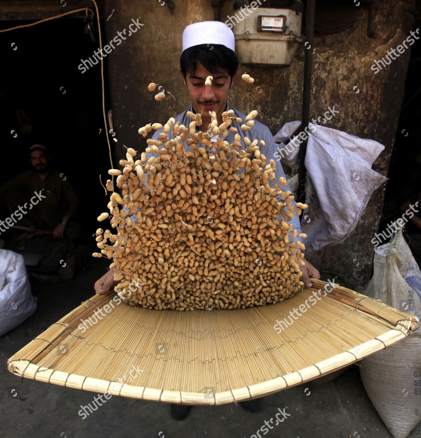 Pakistani Vendor Prepares Peanuts Sale On Editorial Stock Photo - Stock ...