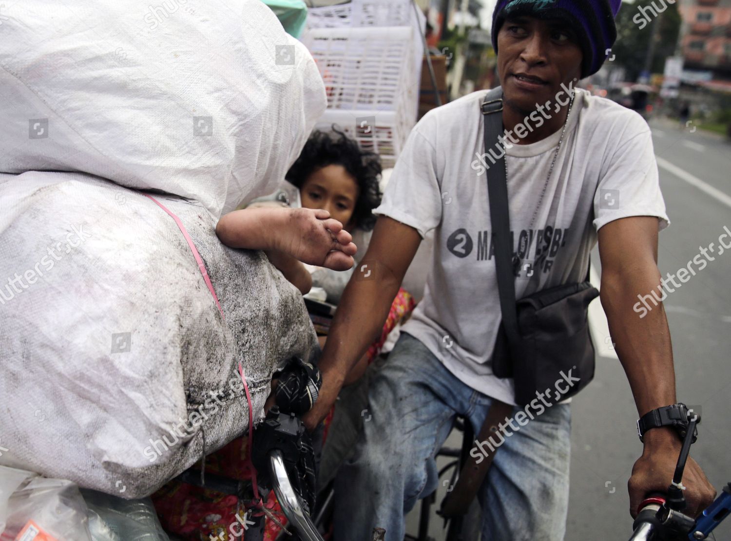 Filipino Carrying Recyclable Materials On Three Editorial Stock Photo ...