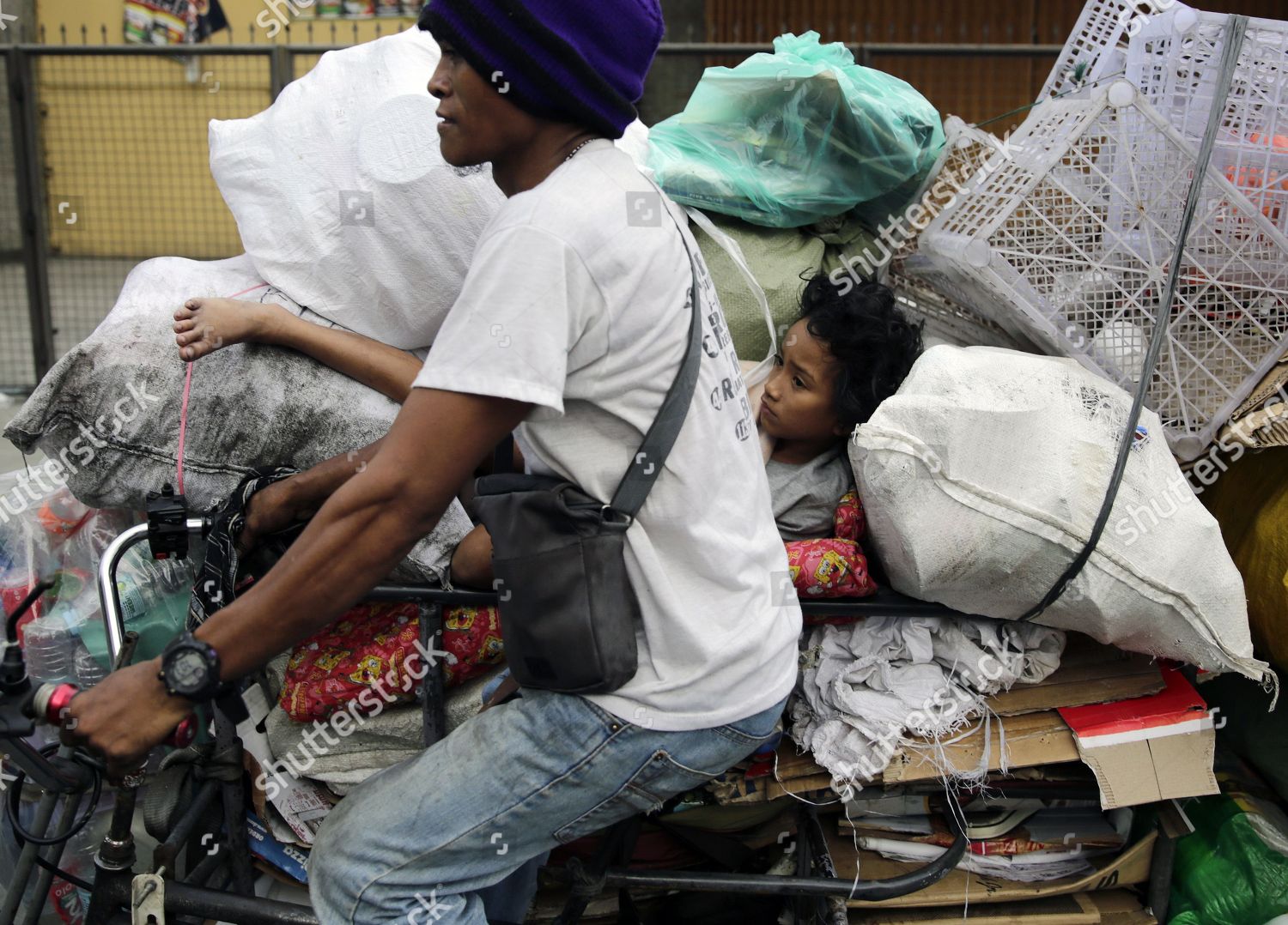 Filipino Carrying Recyclable Materials On Three Editorial Stock Photo ...