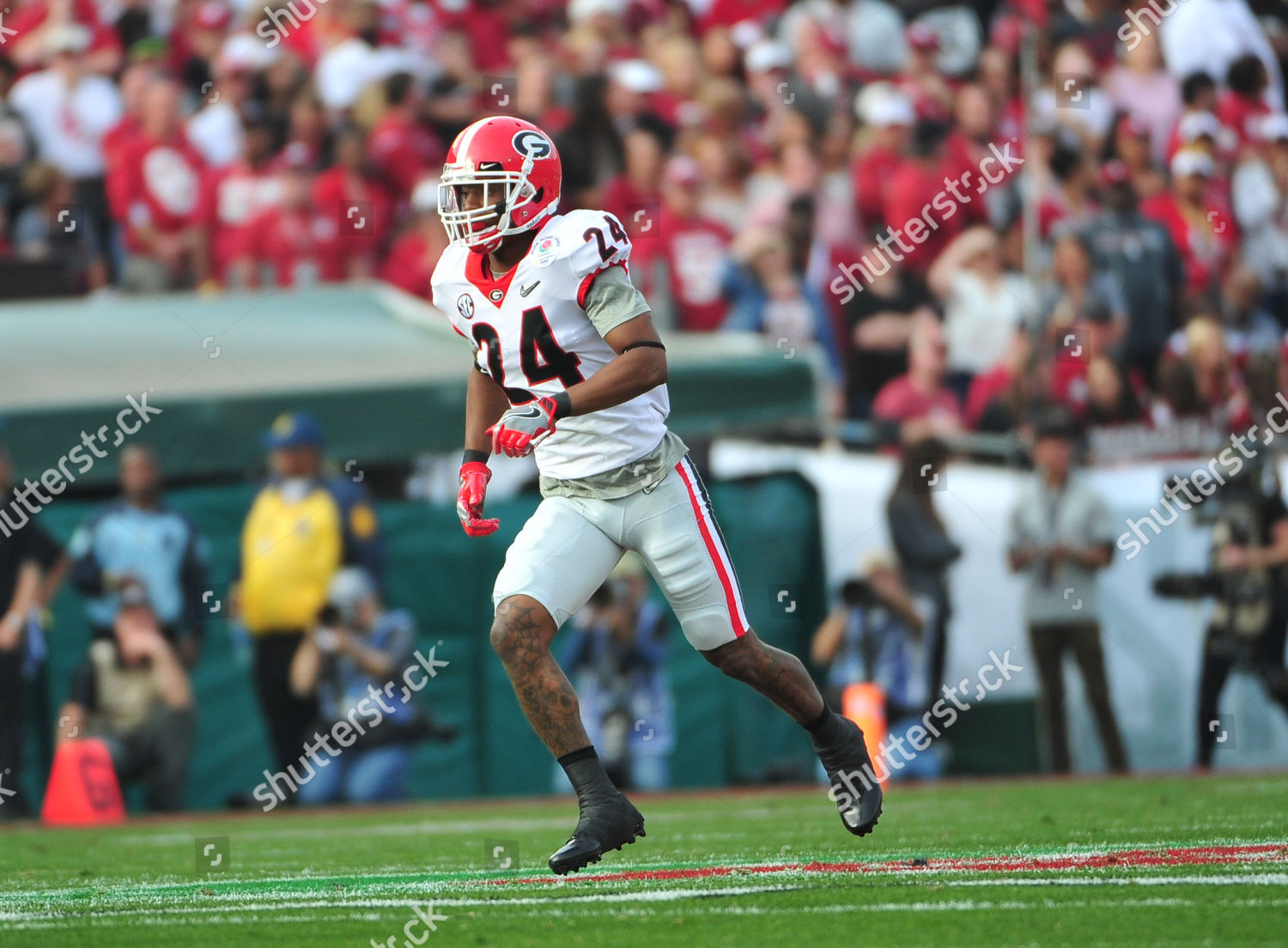 Georgia Bulldogs Safety Dominick Sanders 24 Editorial Stock Photo ...