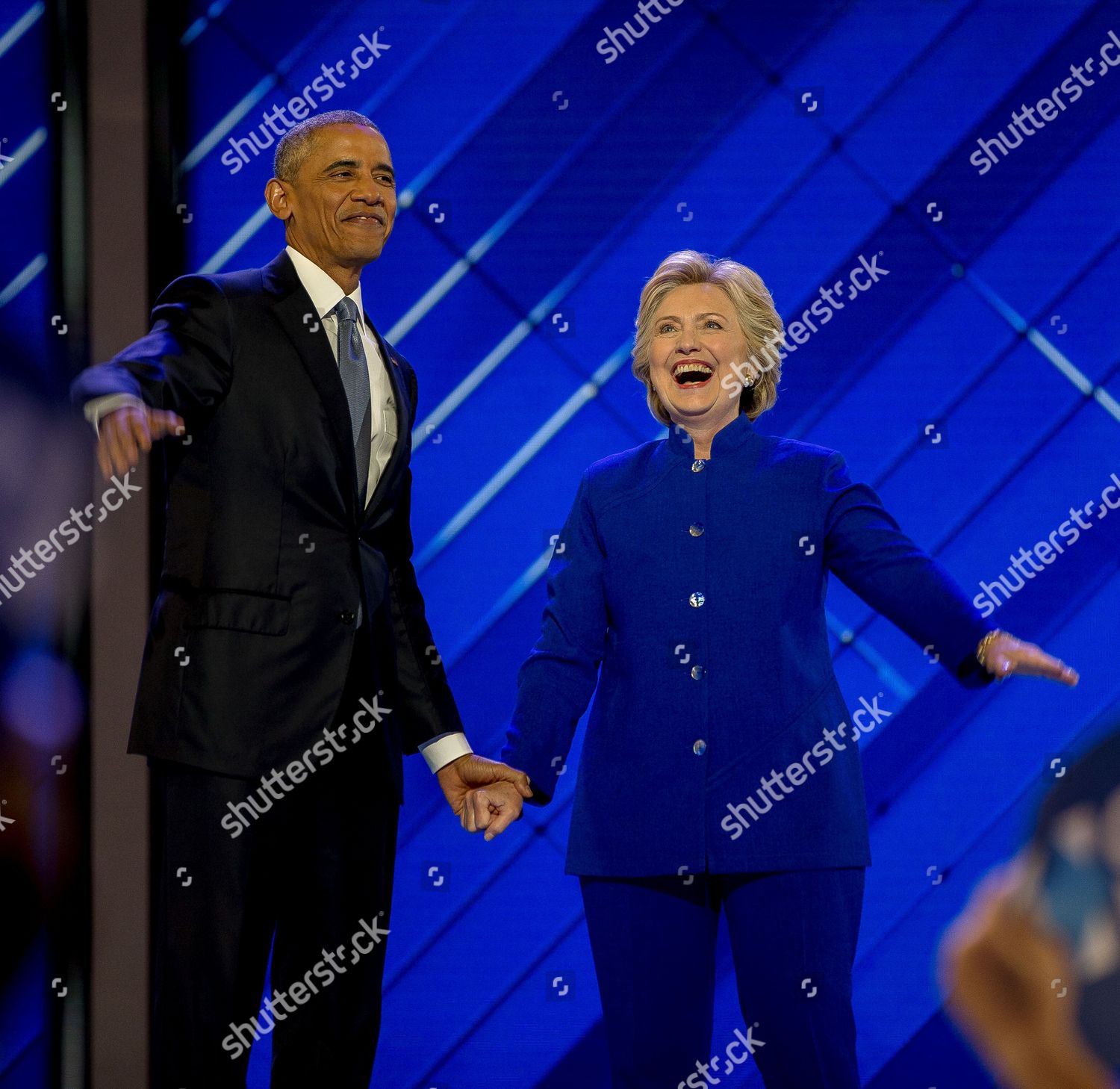 President Barack Obama Stands Hand Hand Editorial Stock Photo - Stock ...