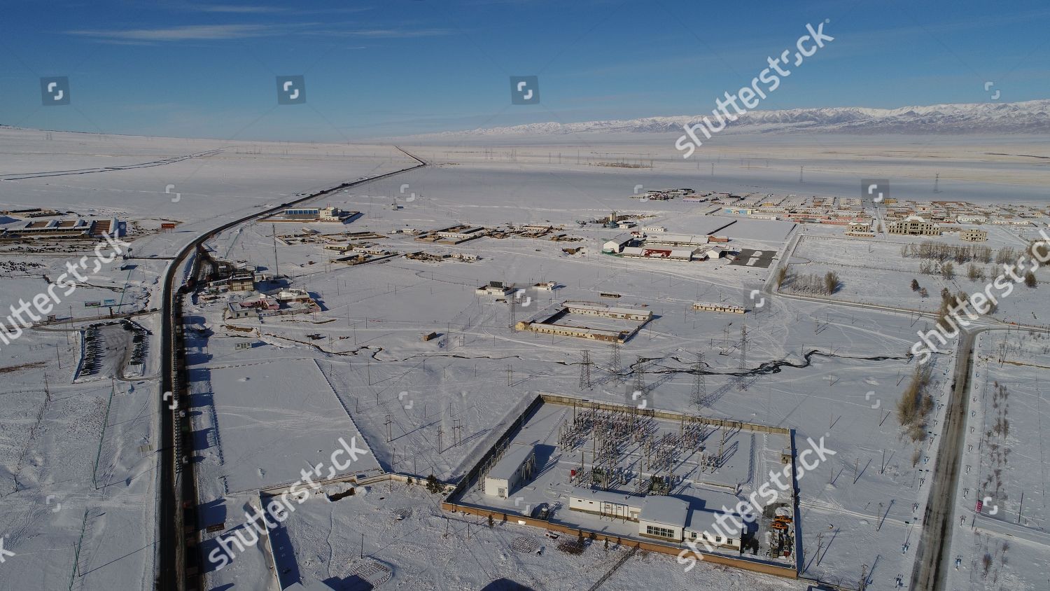 Aerial Photography Scenery Balikun After Snowfall Editorial Stock Photo ...