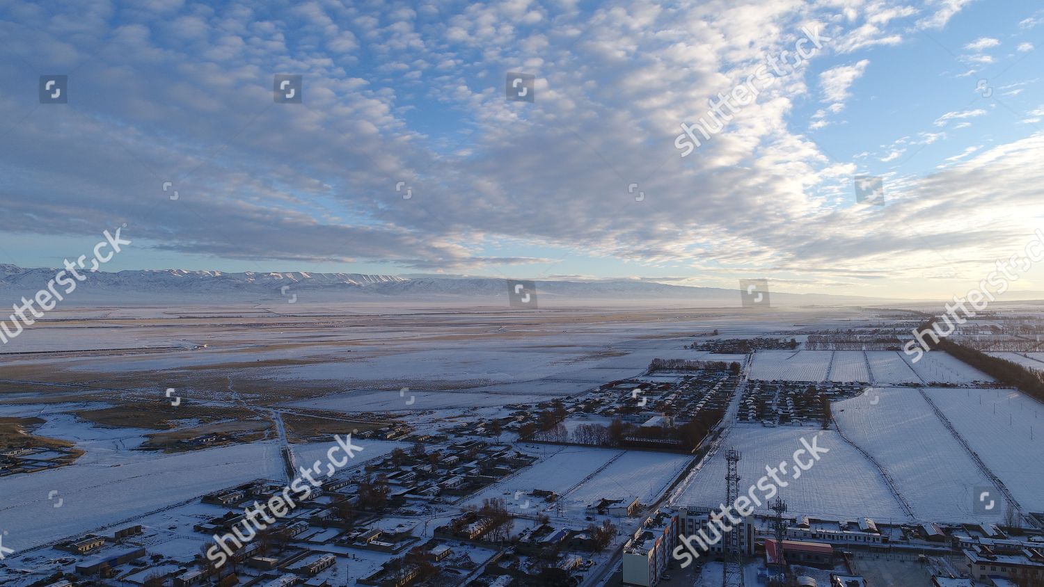Aerial Photography Scenery Balikun After Snowfall Editorial Stock Photo ...