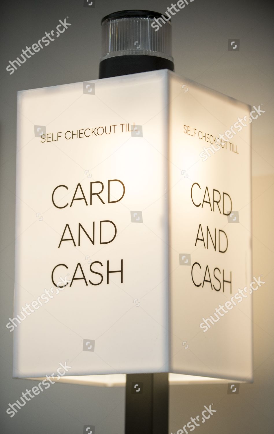 Illuminated Sign Self Service Checkout Till Editorial Stock Photo ...