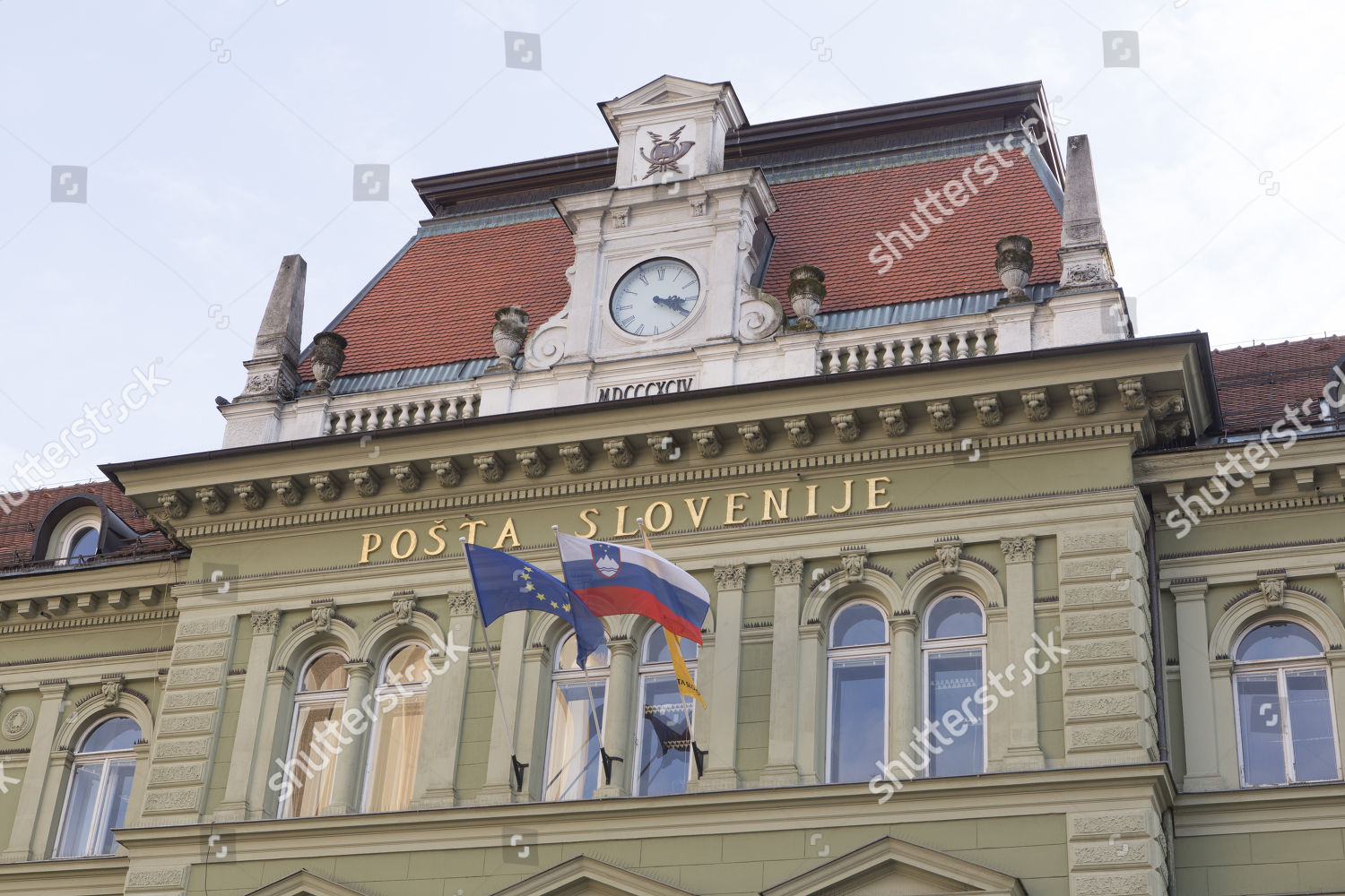Slovene Post Office Maribor Slovenia Flags Editorial Stock Photo ...