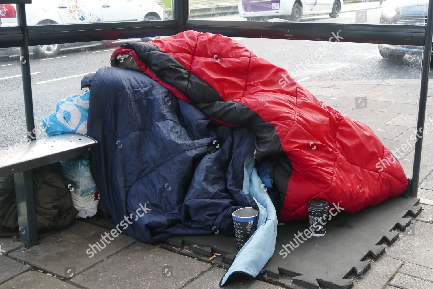 Homeless People Shop Doorways Bus Stops Editorial Stock Photo - Stock ...