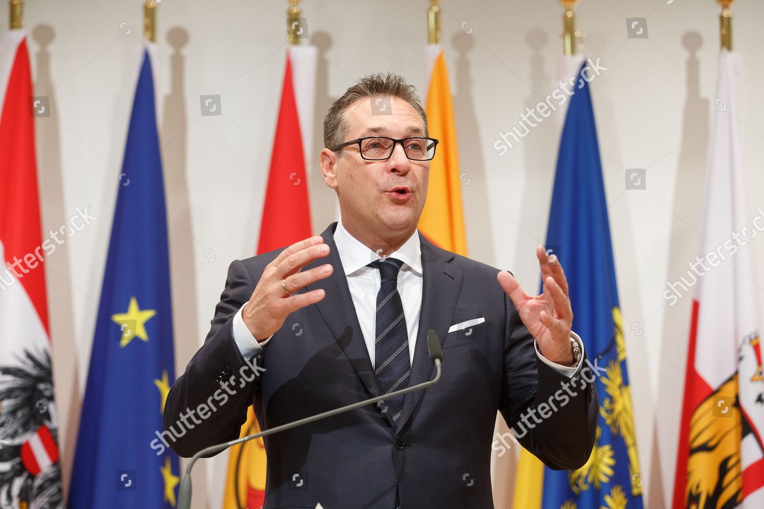 Austrian Vicechancellor Heinzchristian Strache Speaks During Editorial ...