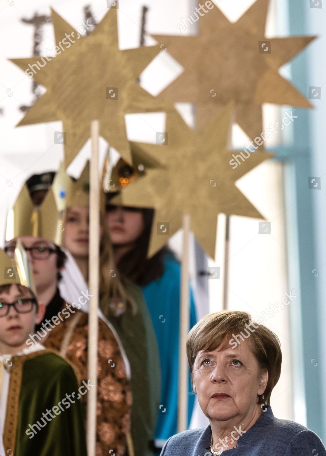 German Chancellor Angela Merkel C Children Editorial Stock Photo ...