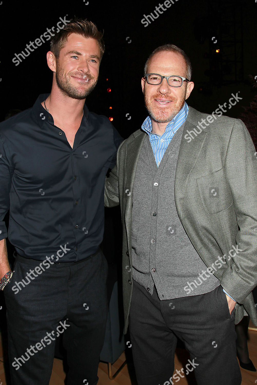 Chris Hemsworth Toby Emmerich Chairman Warner Editorial Stock Photo ...