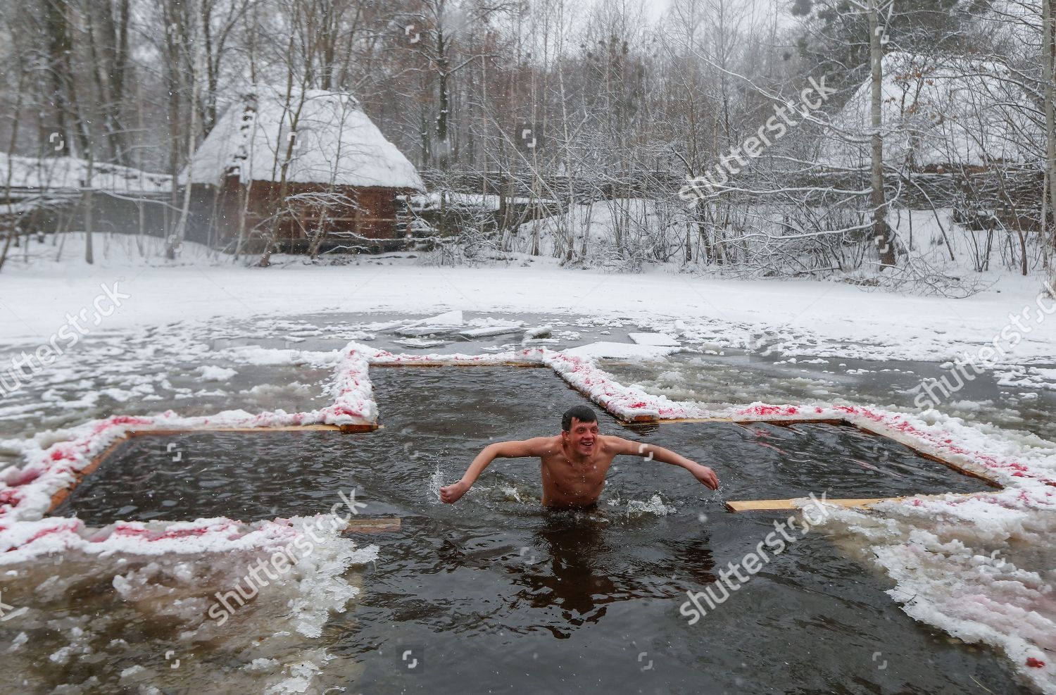 Orthodox Believers Bathe Cold Water During Editorial Stock Photo ...