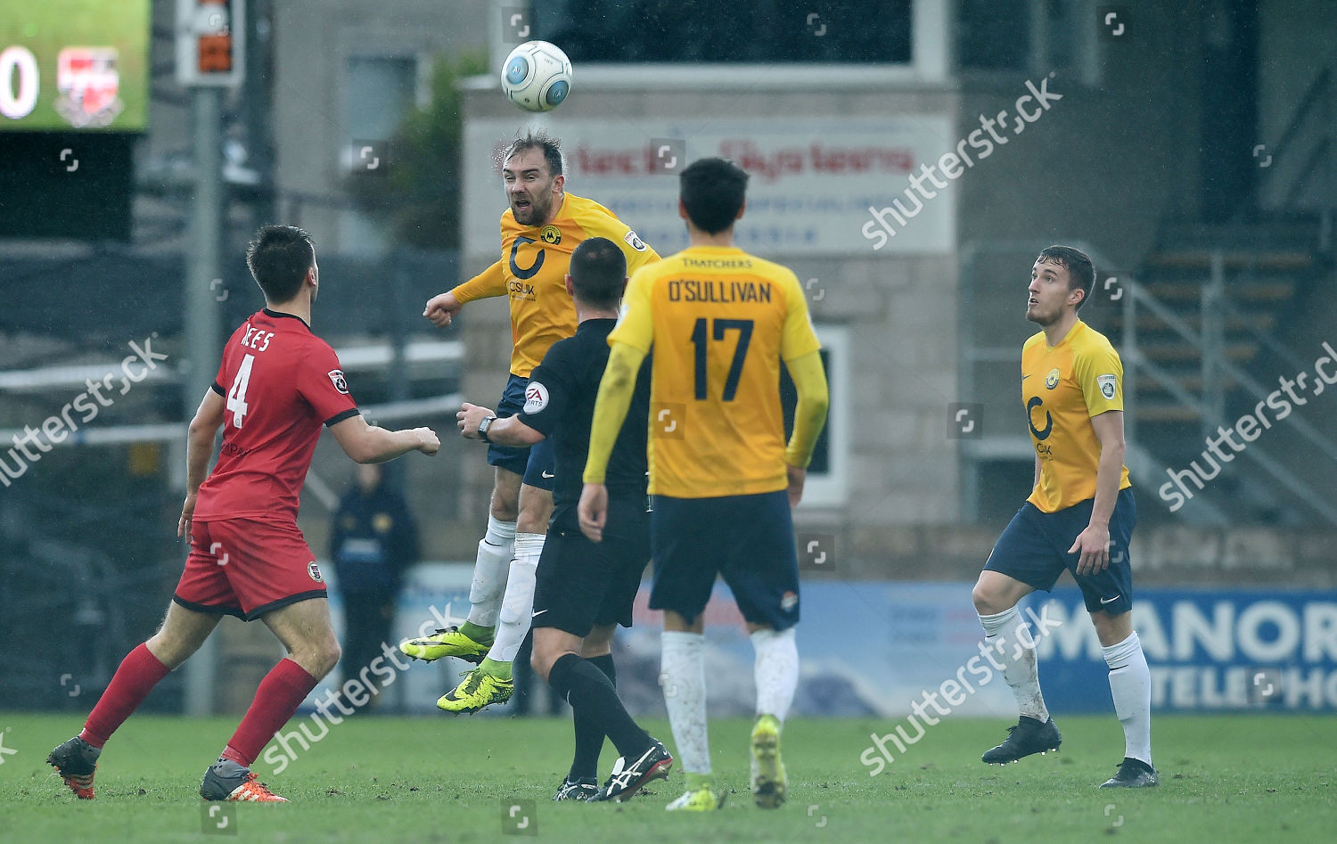 Conrad Balatoni Torquay United Challenges Arial Editorial Stock Photo ...