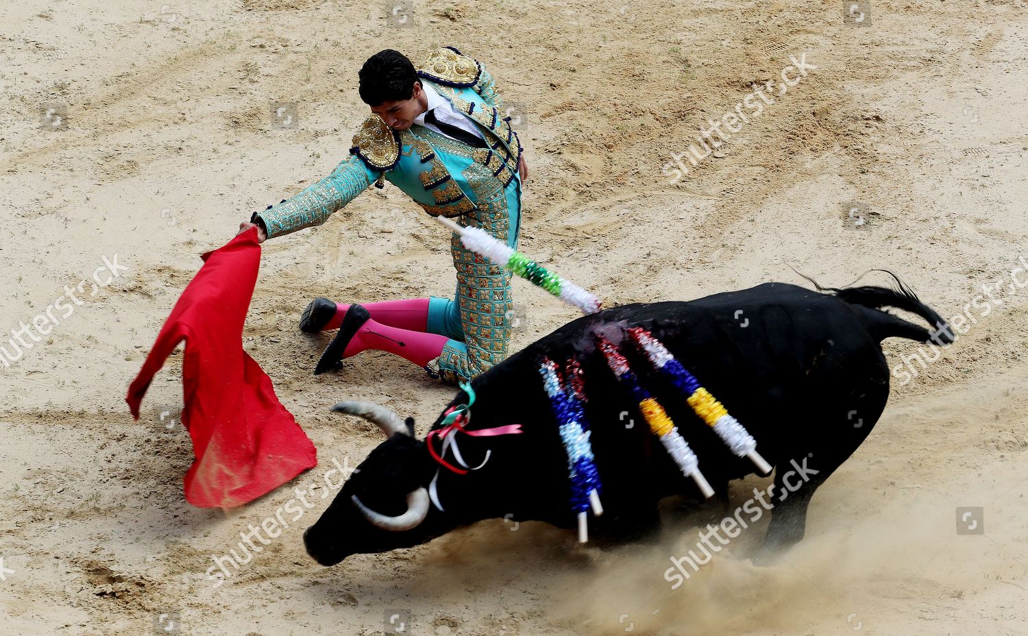 Colombian Bullfighter Sebastian Caqueza Action Opening Editorial Stock ...