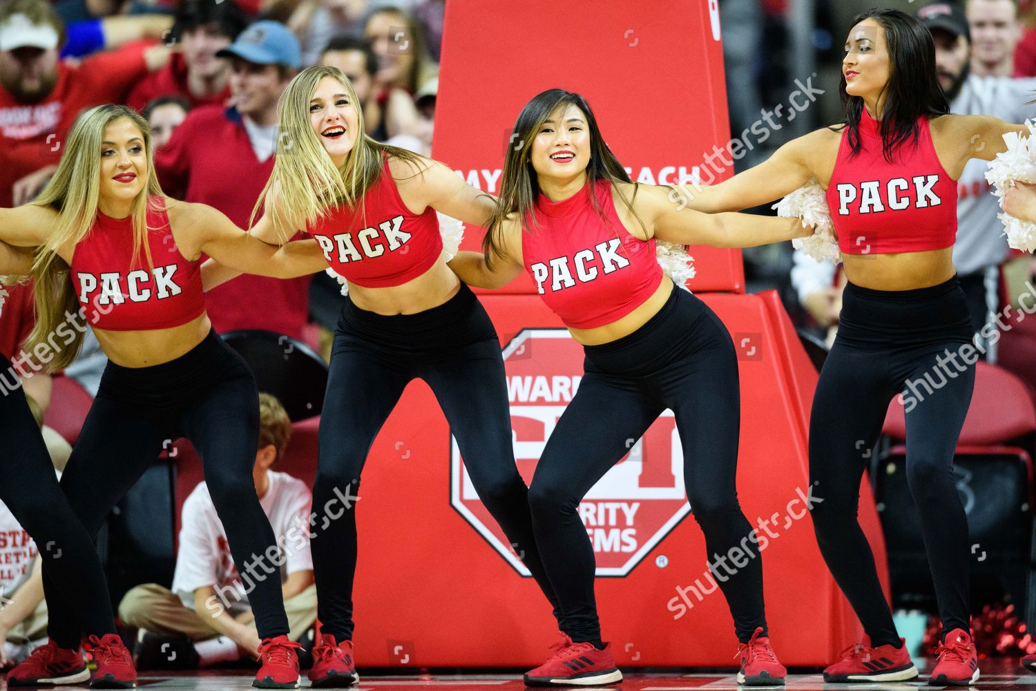 Nc State Cheerleaders During Ncaa College Editorial Stock Photo - Stock ...