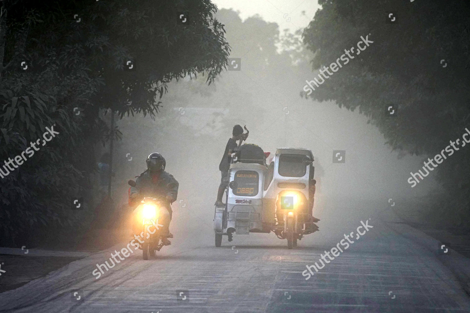 Filipino Villagers On Motorcycles Maneuver Along Editorial Stock Photo ...