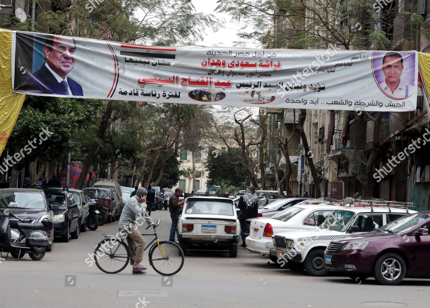 Man Rides Bicycle Under Election Campaign Editorial Stock Photo - Stock ...
