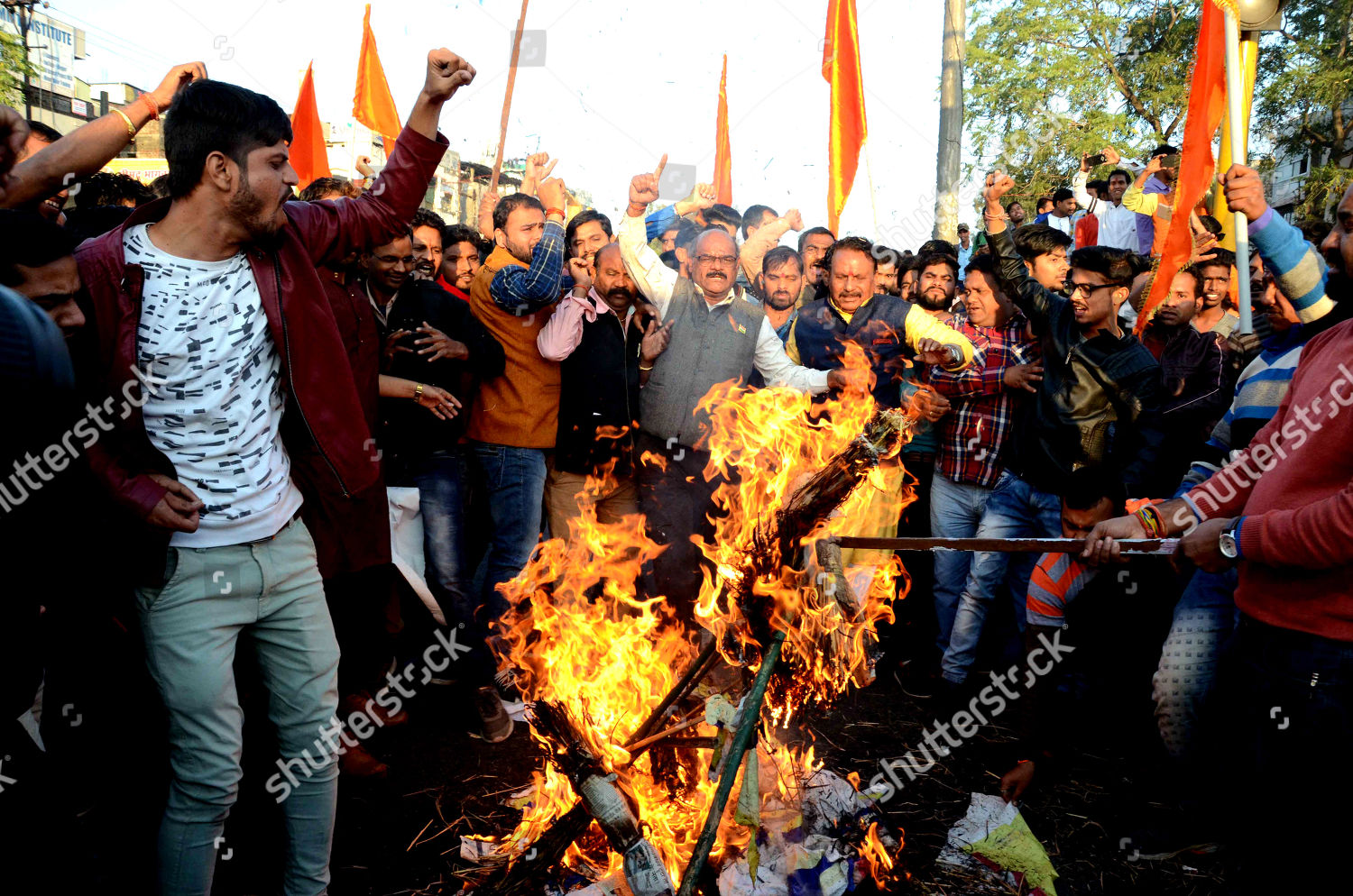 Indian Rajput Community Members Protest Burn Editorial Stock Photo ...