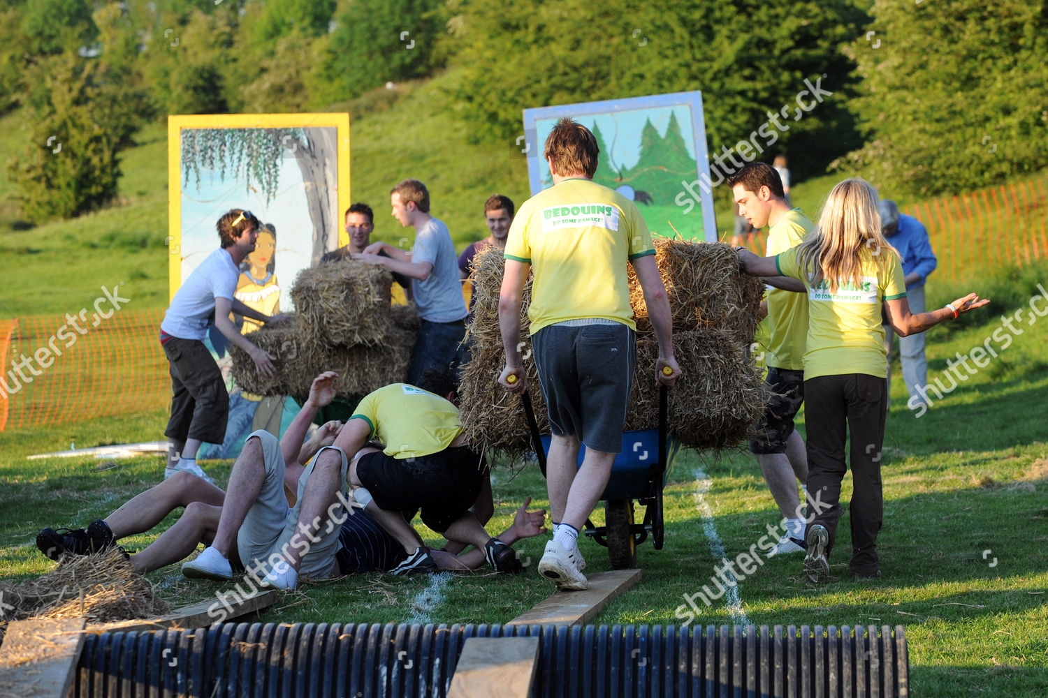 Contestants Carry Wheelbarrow Hay While Competing Editorial Stock Photo ...