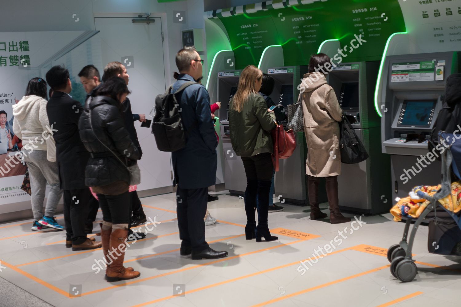 People Line Automated Teller Machines Atms Editorial Stock Photo ...