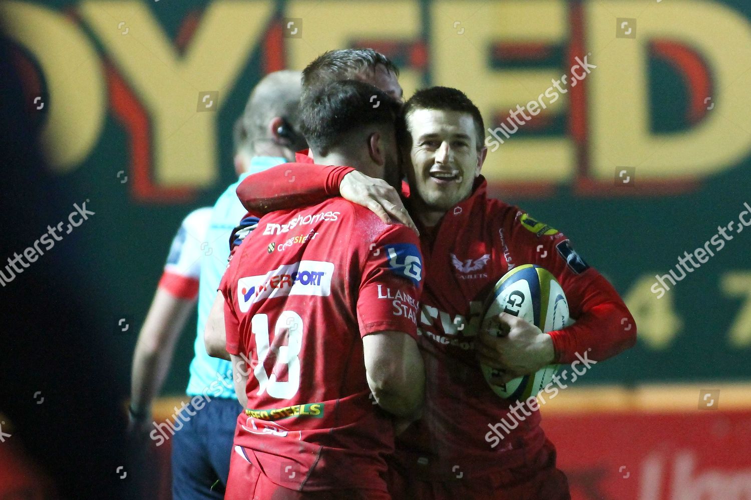 Lee Rees Scarlets Celebrates His Try Editorial Stock Photo - Stock ...