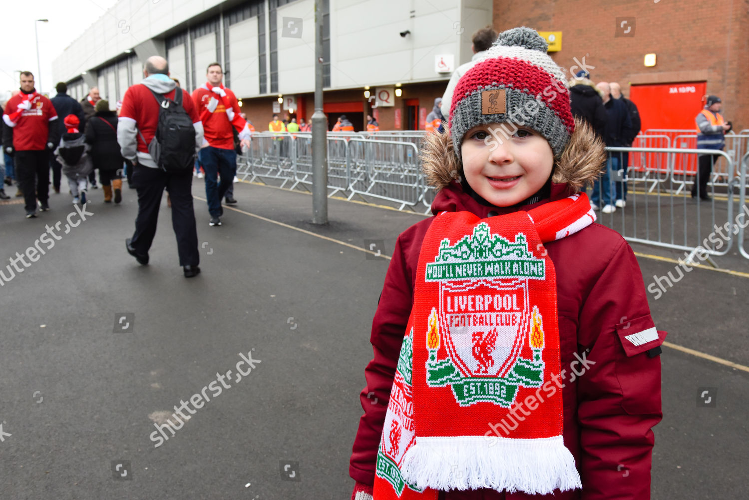 Young Liverpool Fan Outside Anfield Before Editorial Stock Photo ...
