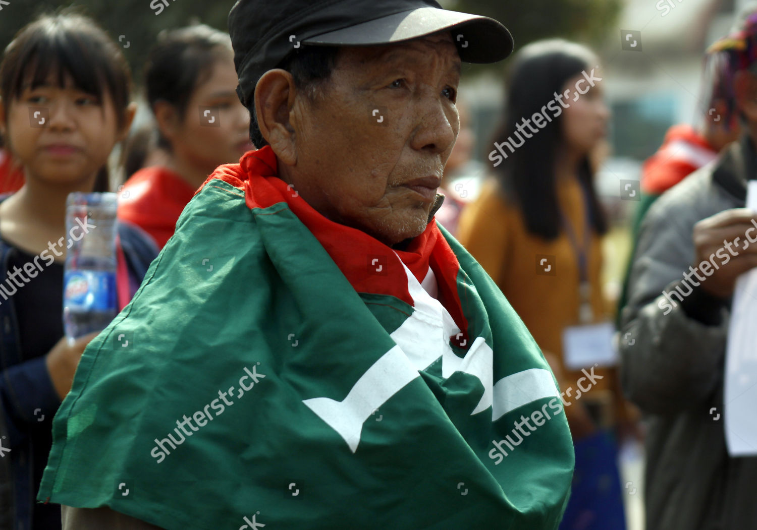 Kachin Man Has Kachin Flag Wrapped Editorial Stock Photo - Stock Image ...
