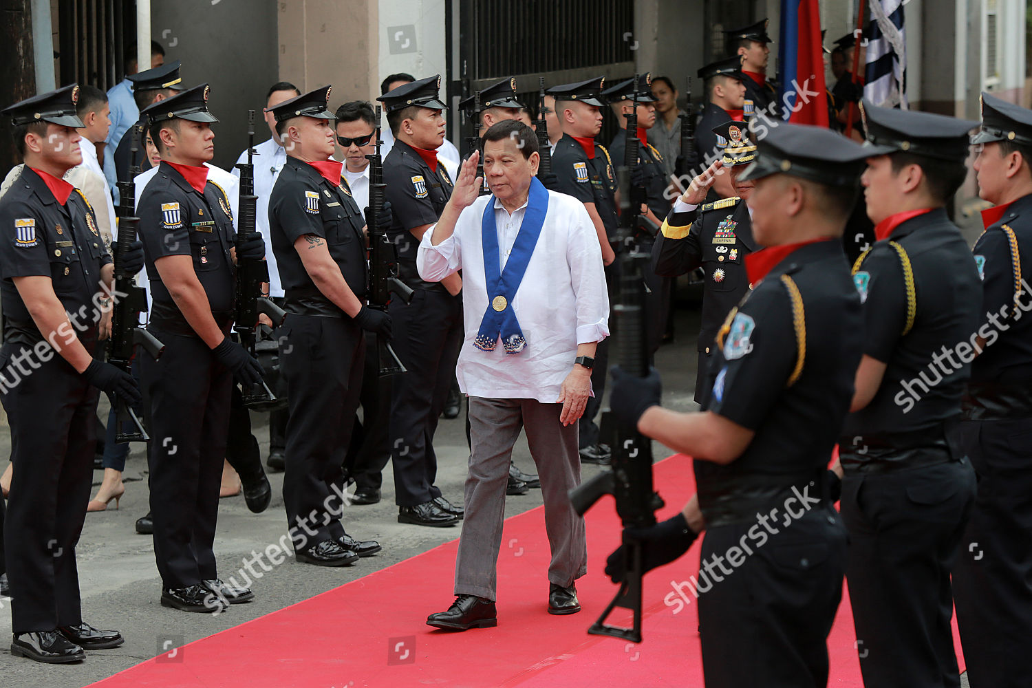 Philippine President Rodrigo Duterte C Salutes Editorial Stock Photo ...