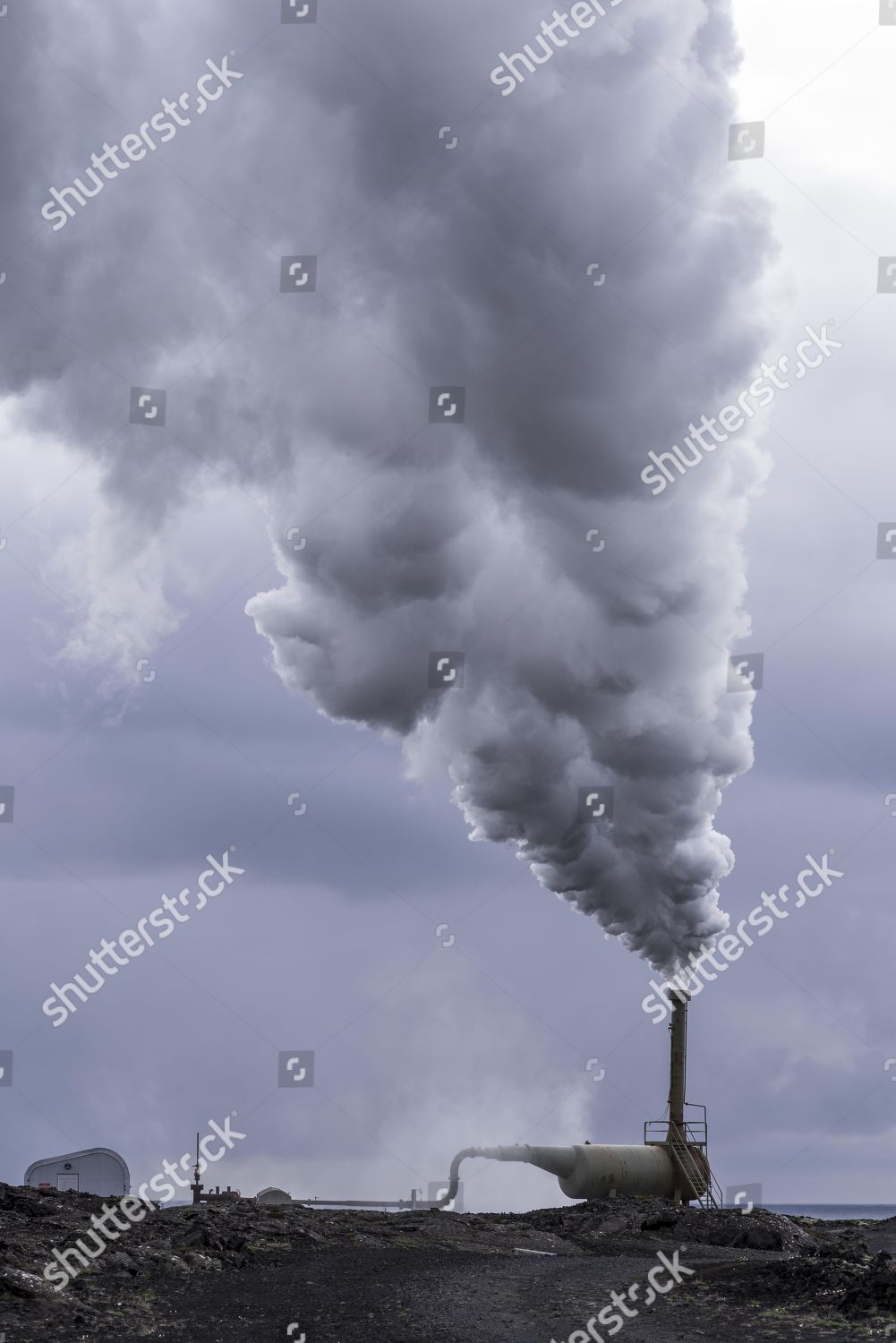 Steam Column Reykjanes Power Station Sudurnes Editorial Stock Photo ...