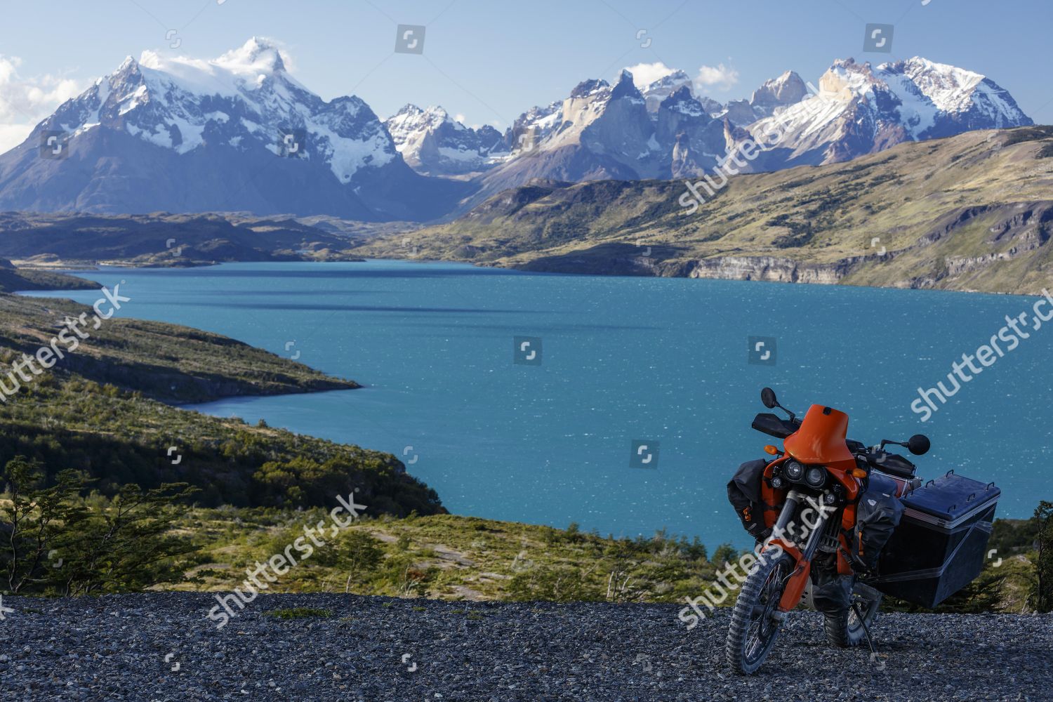 Heavily Packed Motorcycle On Gravel Road Editorial Stock Photo - Stock ...
