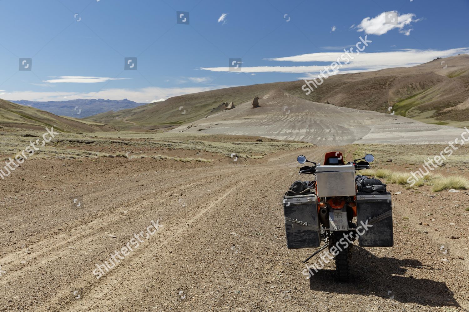 Heavily Packed Motorcycle On Gravel Road Editorial Stock Photo - Stock ...