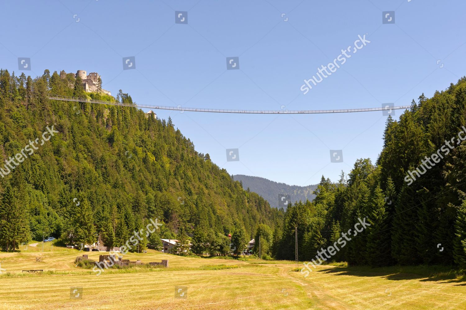 Ehrenberg Castle Pedestrian Suspension Bridge Highline179 Editorial ...