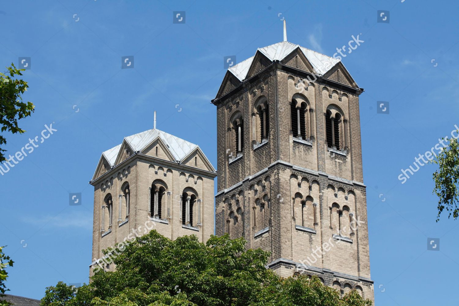 Steeples Romanesque Church St Gereon Cologne Editorial Stock Photo ...