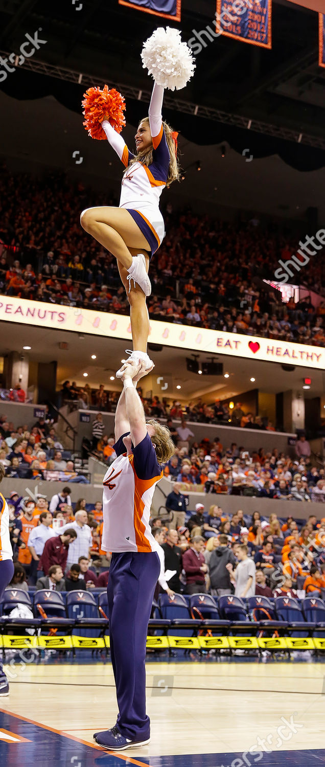 Virginia Cheerleaders Perform Crowd During Ncaa Editorial Stock Photo ...