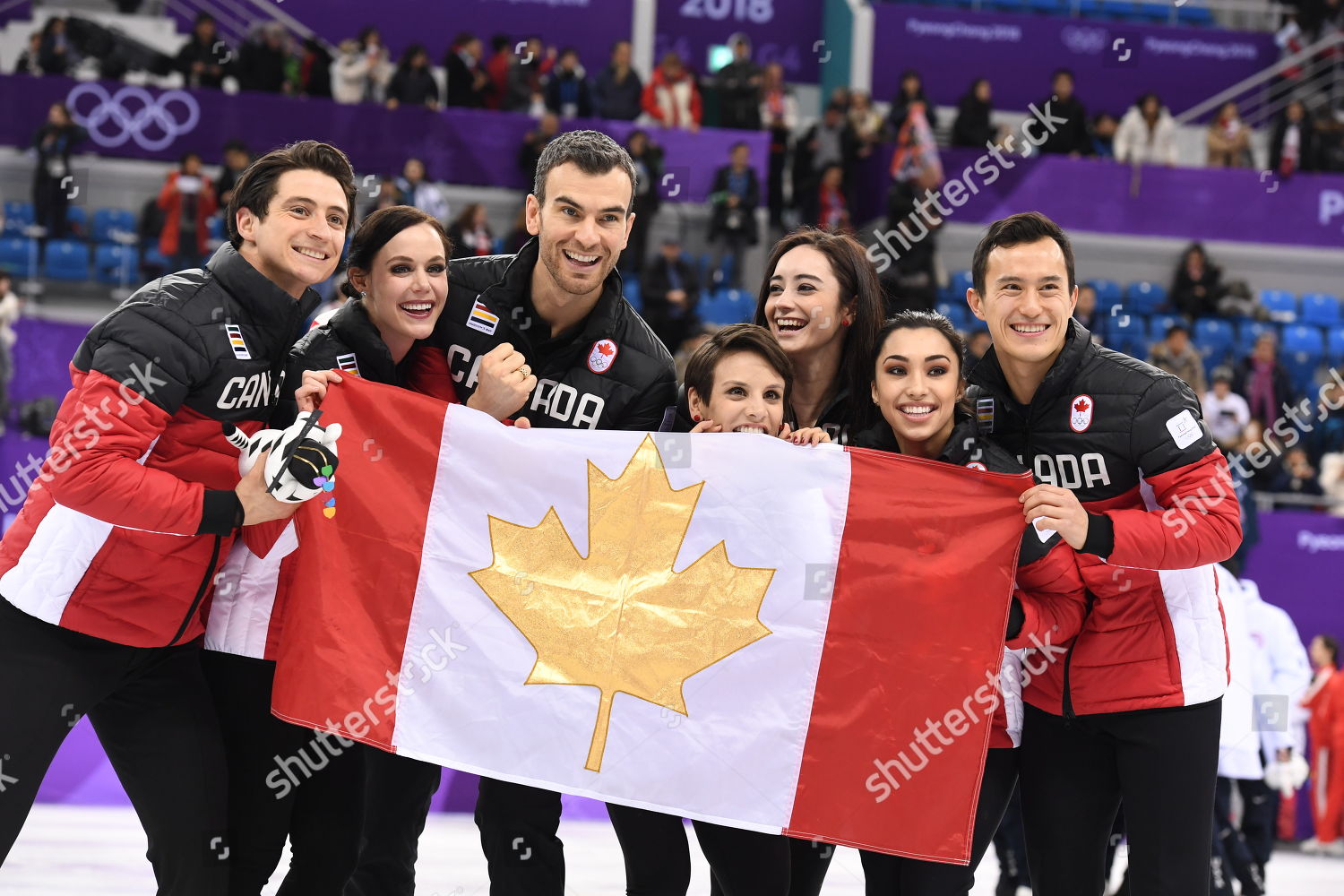 Team Canada Celebrate After Winning Figure Editorial Stock Photo ...