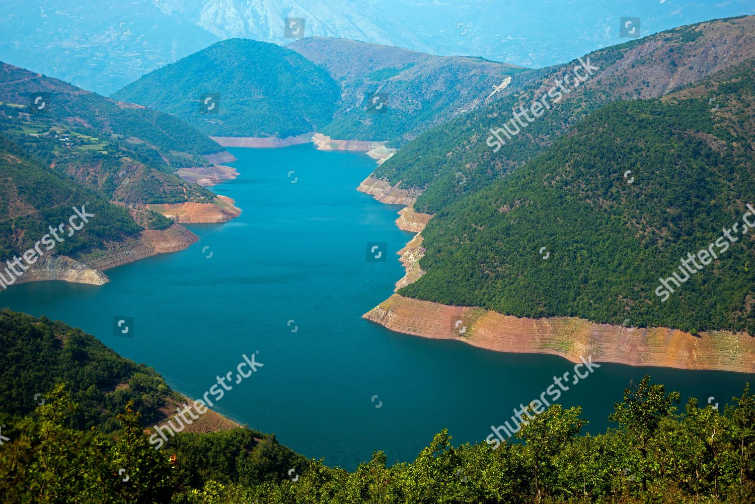 Fierza Reservoir River Drin Near Fierza Editorial Stock Photo - Stock ...