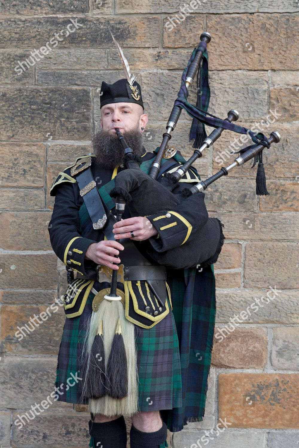 Bagpipe Player Castle Hill Edinburgh Scotland Editorial Stock Photo ...
