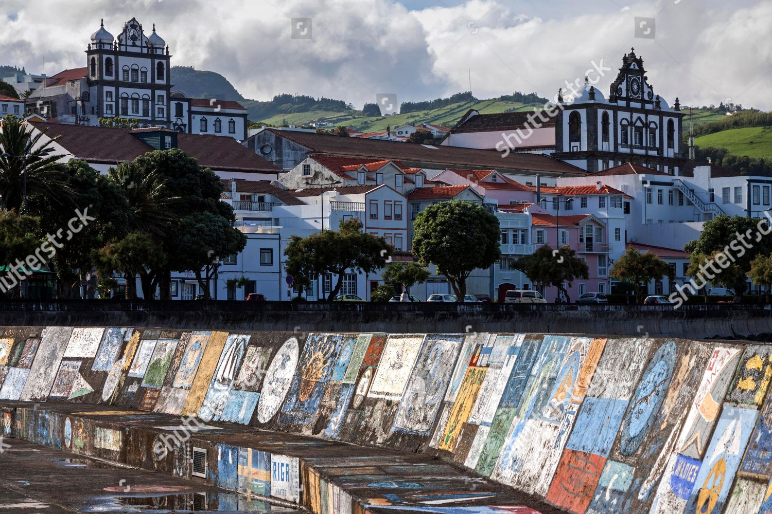 HARBOUR WALL PAINTED BY SAILORS HARBOR Editorial Stock Photo - Stock ...