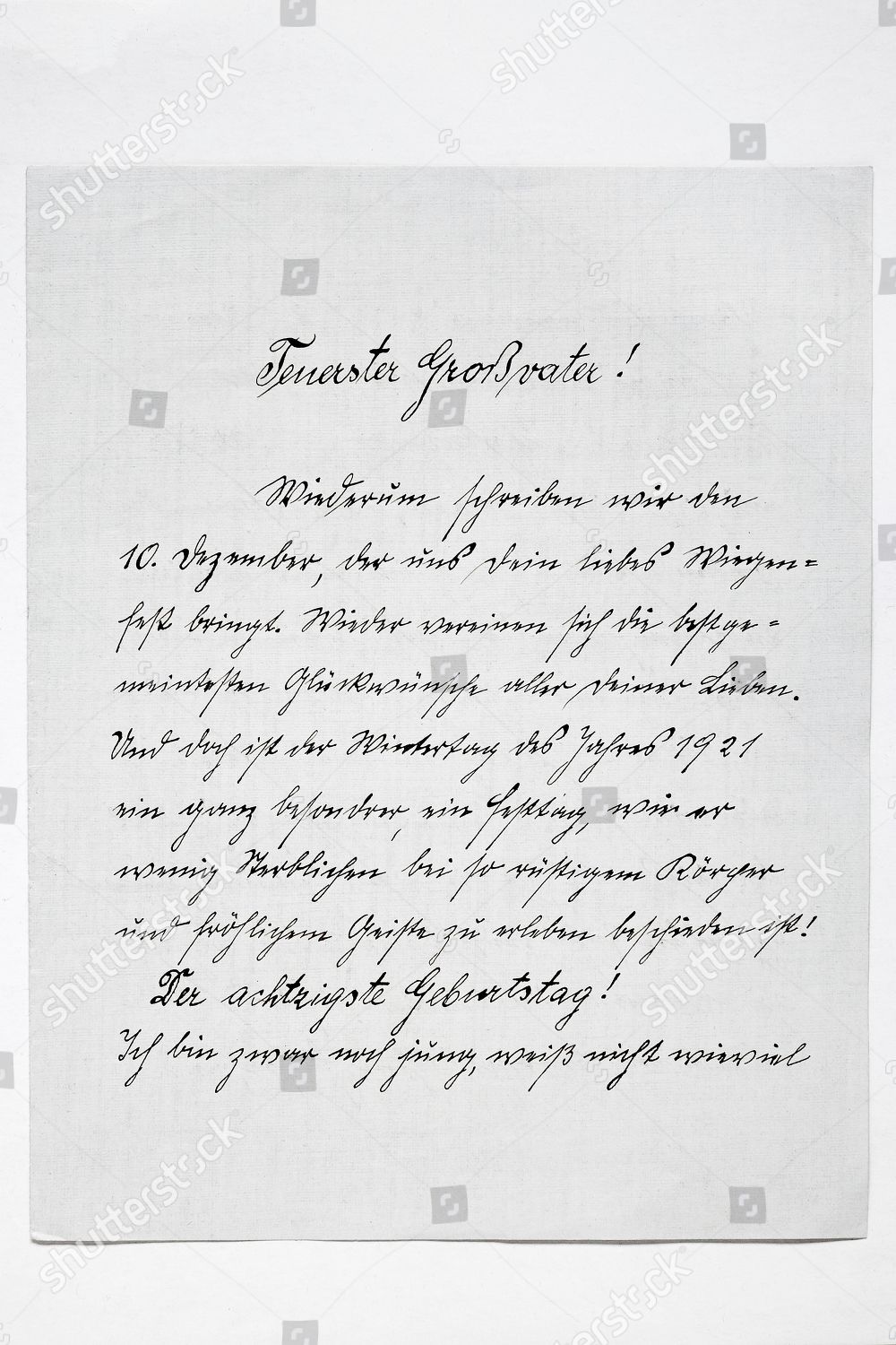 Letter Suetterlin Script 1921 Germany Editorial Stock Photo - Stock ...