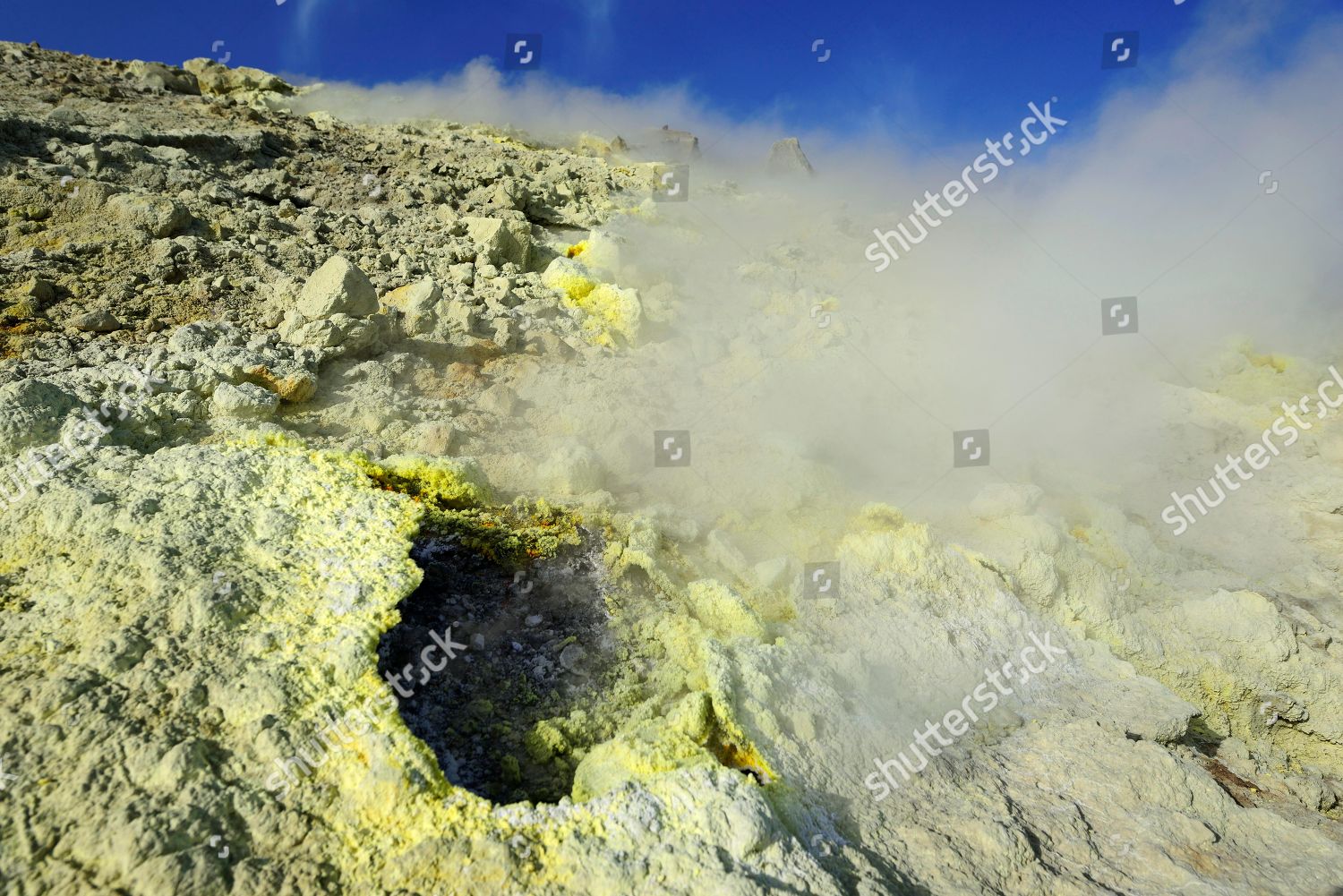 Sulphur Fumaroles On Gran Cratere Vulcano Editorial Stock Photo - Stock ...