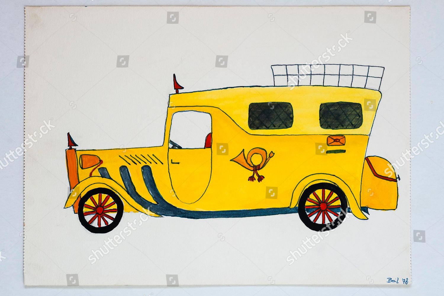 Postbus Drawing Childrens Drawing 13 Years Editorial Stock Photo ...