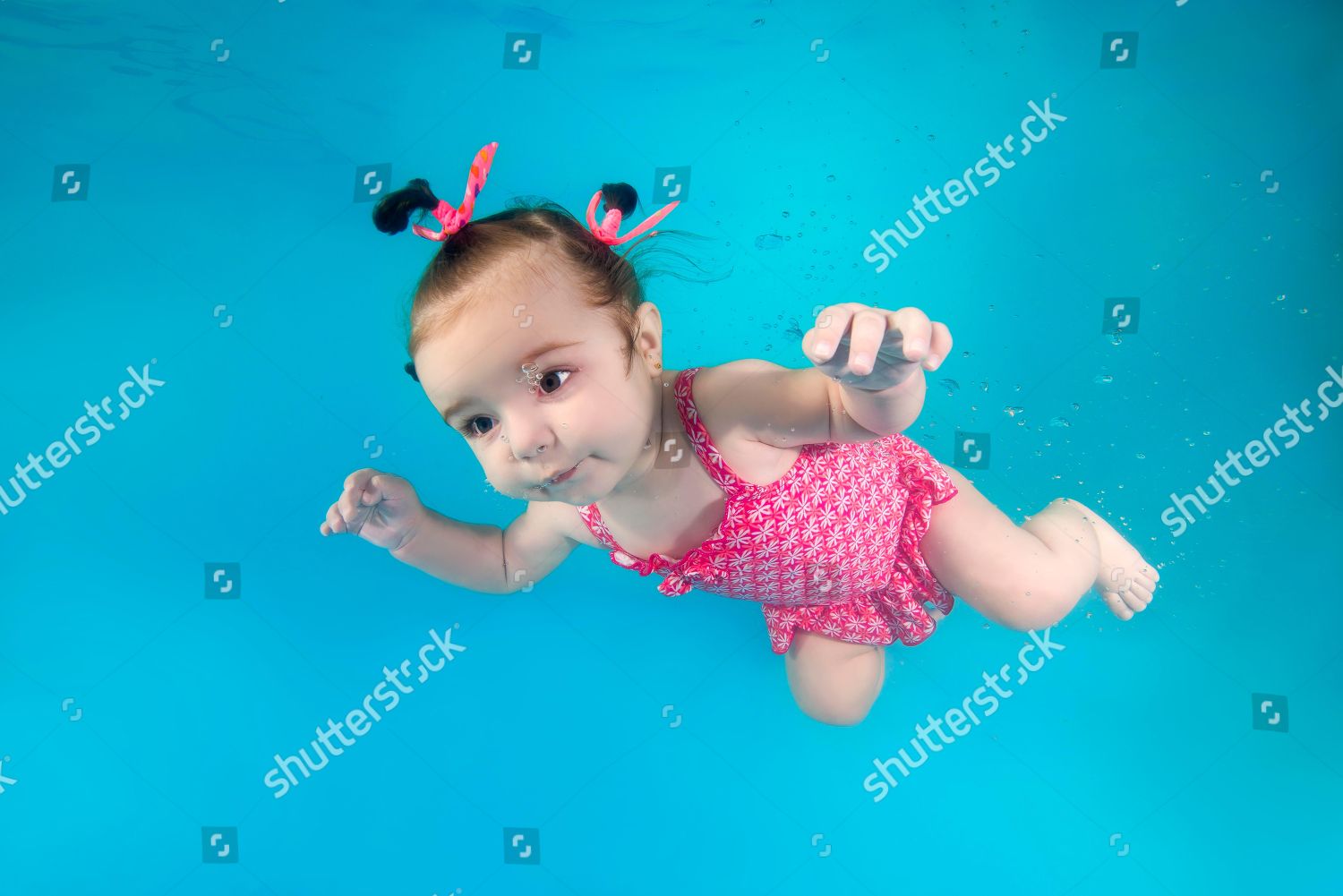 Model Released Little Girl Pink Swimsuit Editorial Stock Photo - Stock ...