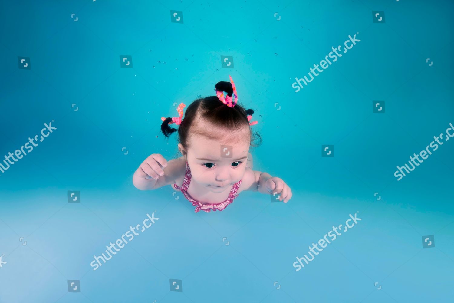 Model Released Little Girl Pink Swimsuit Editorial Stock Photo - Stock ...