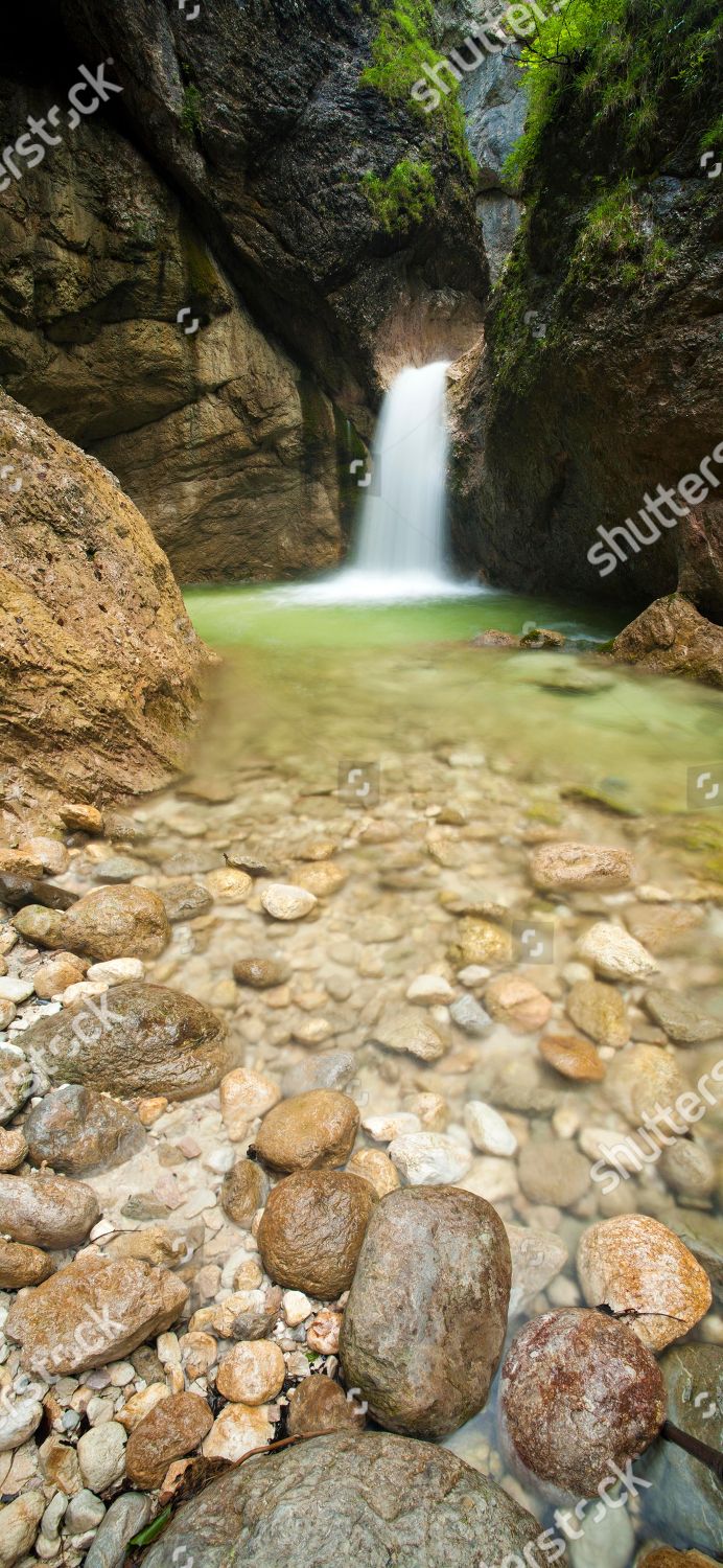 Waterfall Almbach Almbach Gorge Berchtesgaden Alps Editorial Stock ...