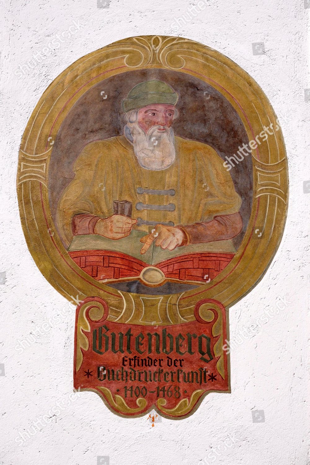 Johannes Gutenberg Book Printer Mural Painting Editorial Stock Photo ...