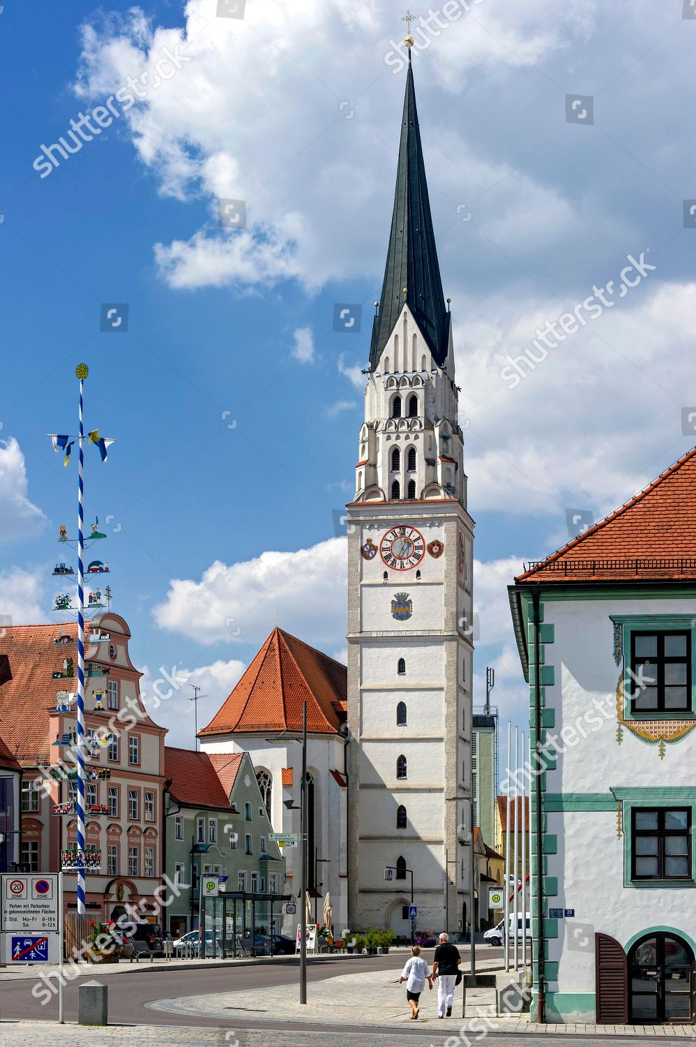 Main Square Mit Maypole Parish Church Editorial Stock Photo - Stock ...